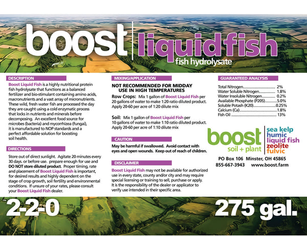 Boost Liquid Fish – Sustain Seed + Soil